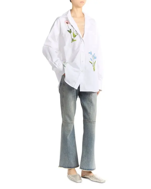 Stella McCartney Flower Embroidered Shirt - Pure White