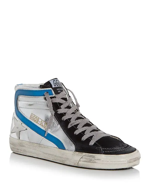 GOLDEN GOOSE Slide High-top Sneakers - Silver/black