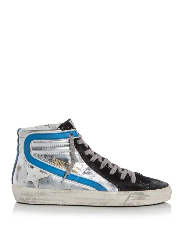 GOLDEN GOOSE Slide High-top Sneakers - Silver/black