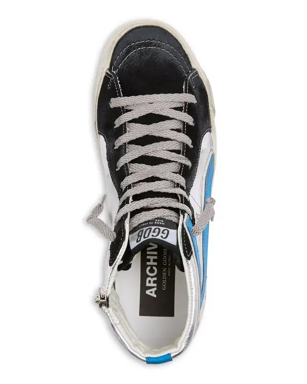 GOLDEN GOOSE Slide High-top Sneakers - Silver/black