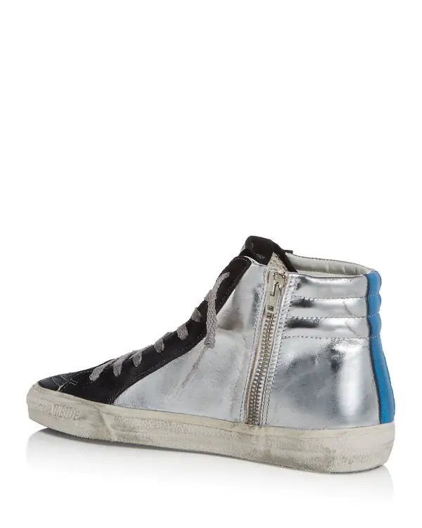 GOLDEN GOOSE Slide High-top Sneakers - Silver/black