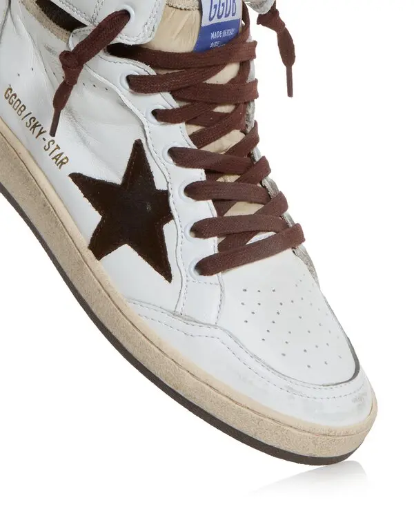 GOLDEN GOOSE Sky Star High-top Sneakers - White/beige