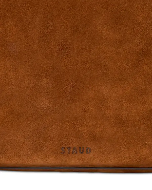 Staud Harlow Medium Suede Shoulder Bag - Tabacco