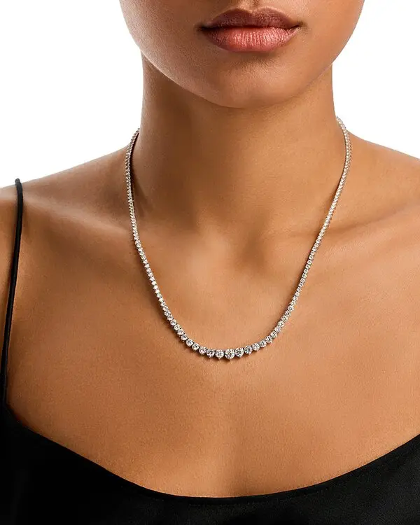Bloomingdale'S Diamond Graduated Tennis Necklace, 10.10 Tcw - White