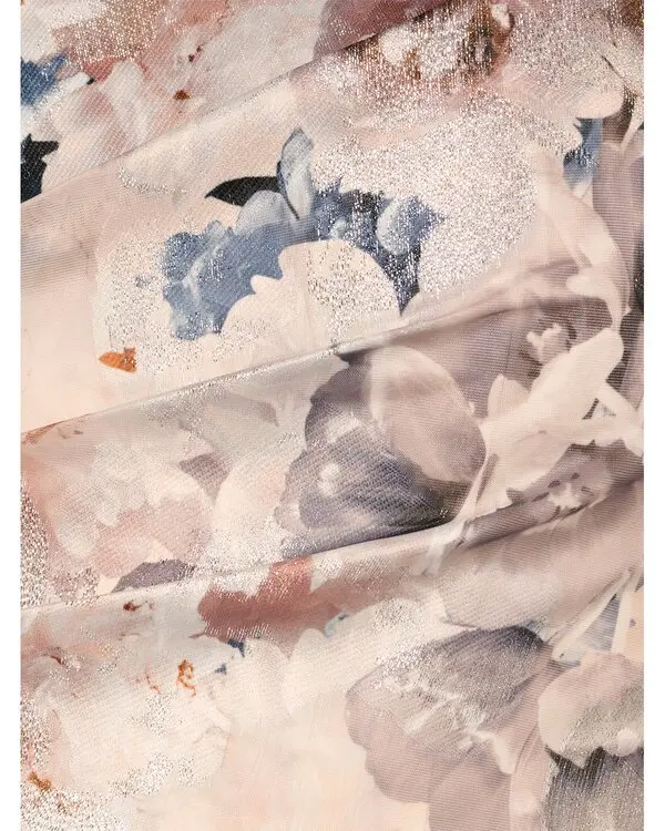Aidan Mattox Printed Jacquard Long Gown