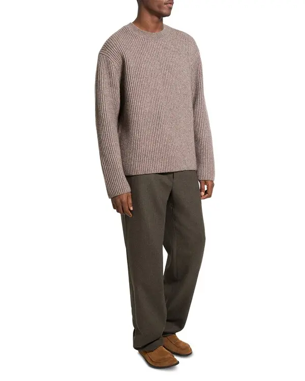 Theory Wool Blend Crewneck Sweater - Feather Melange