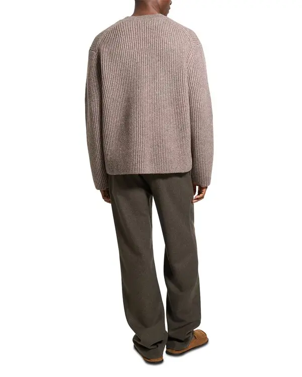Theory Wool Blend Crewneck Sweater - Feather Melange
