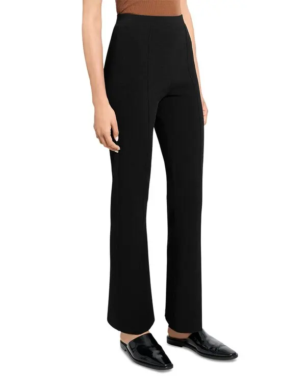 Theory Kick Flare Compact Crepe Trousers - Black