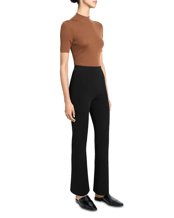 Theory Kick Flare Compact Crepe Trousers - Black