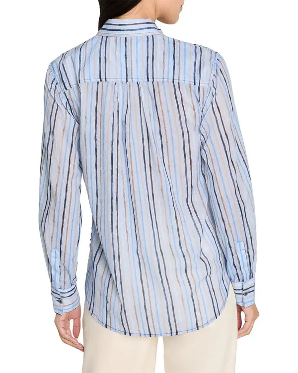 NIC+ZOE Drifty Painted Stripe Cotton Shirt