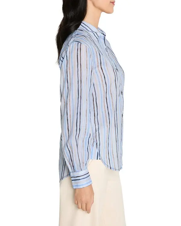 NIC+ZOE Drifty Painted Stripe Cotton Shirt