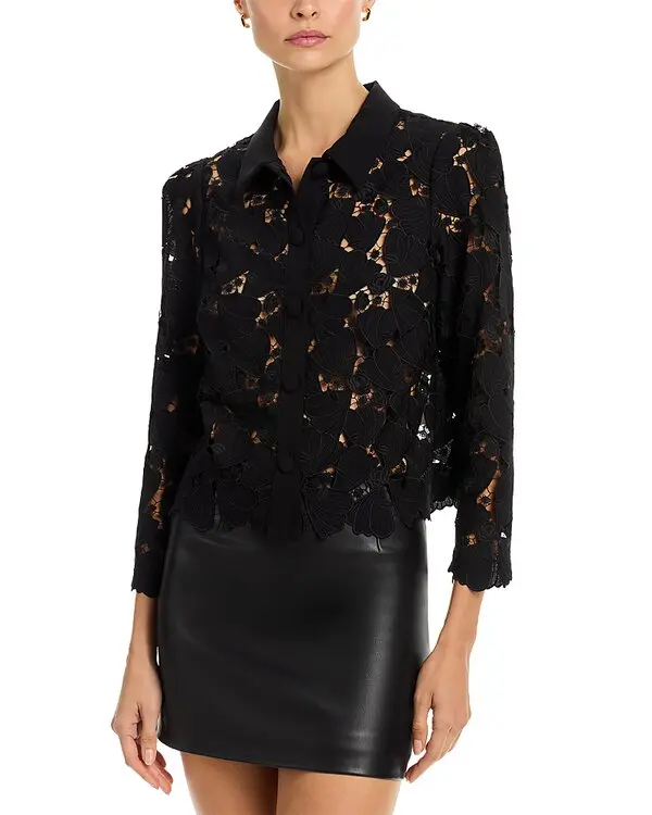 MILLY June Embroidered Lace Shirt