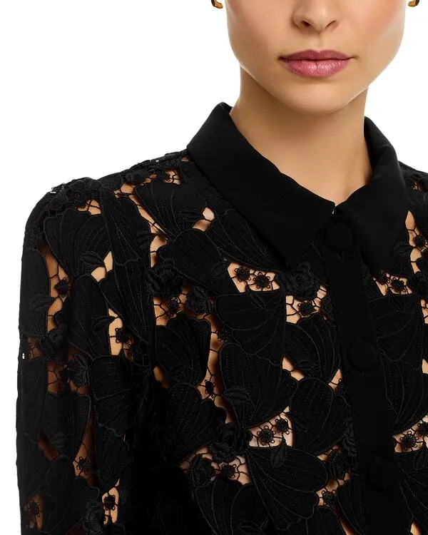 MILLY June Embroidered Lace Shirt