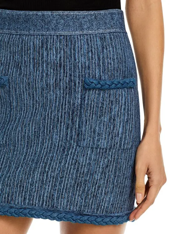MILLY Soleil Pinstriped Skirt - Blue Multi
