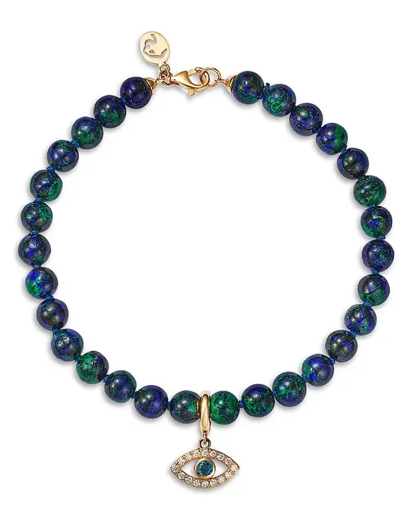 Bloomingdale'S Azurate, Blue Topaz & Diamond Evil Eye Bracelet - Blue/gold