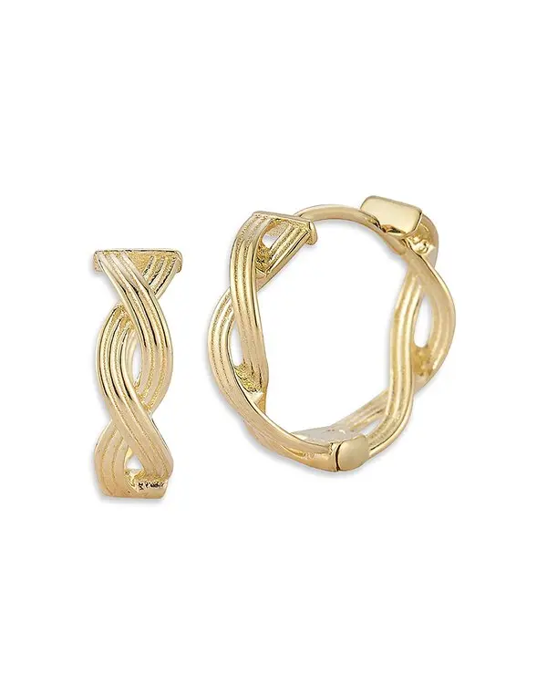 Bloomingdale'S Braided Huggie Hoop Earrings - Gold