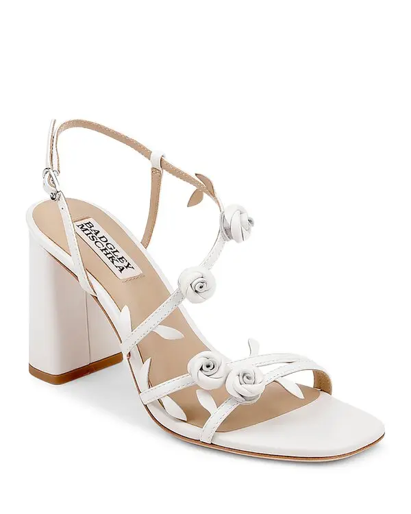 Badgley Mischka Orsola Strappy Sandals - White Leather