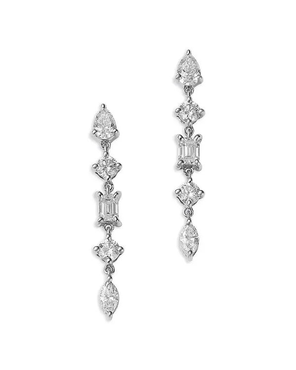 Bloomingdale'S 14k Diamond Drop Earrings 1.03 Tcw - White Gold
