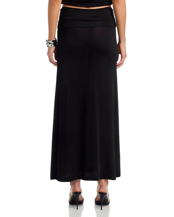 AYA MUSE Feyra Skirt Maxi Length, Ruched Waist - Black