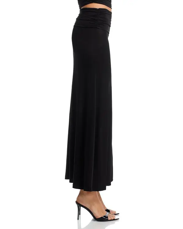 AYA MUSE Feyra Skirt Maxi Length, Ruched Waist - Black