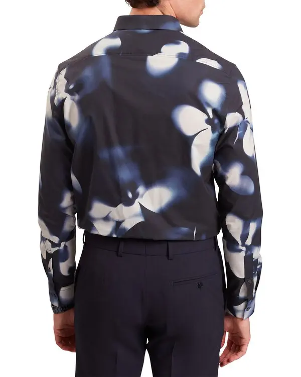 Ted Baker London Wrenin Regular Fit Photographic Floral Shirt - Navy