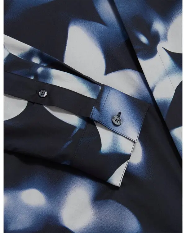 Ted Baker London Wrenin Regular Fit Photographic Floral Shirt - Navy
