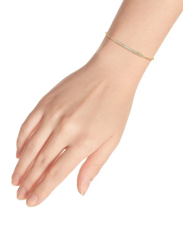 Aqua Cubic Zirconia Bar Slider Bracelet