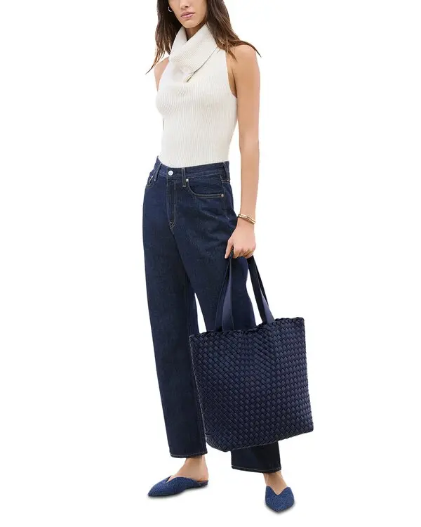 NAGHEDI Cosmo Large Woven Tote Bag - Ink Blue