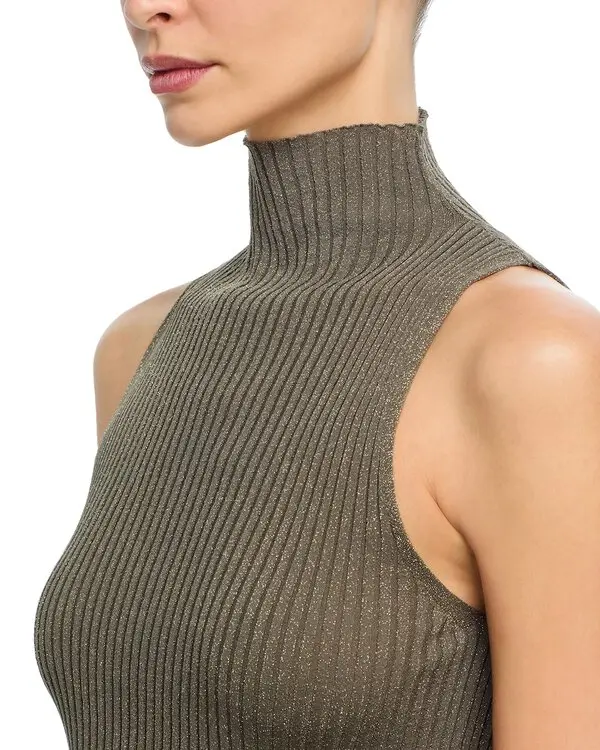 LESET Blake Ribbed Sleeveless Turtleneck Top