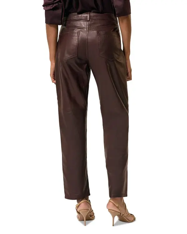 REISS Slim Leg Leather Trousers
