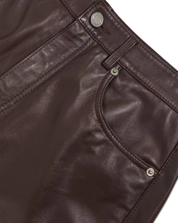 REISS Slim Leg Leather Trousers