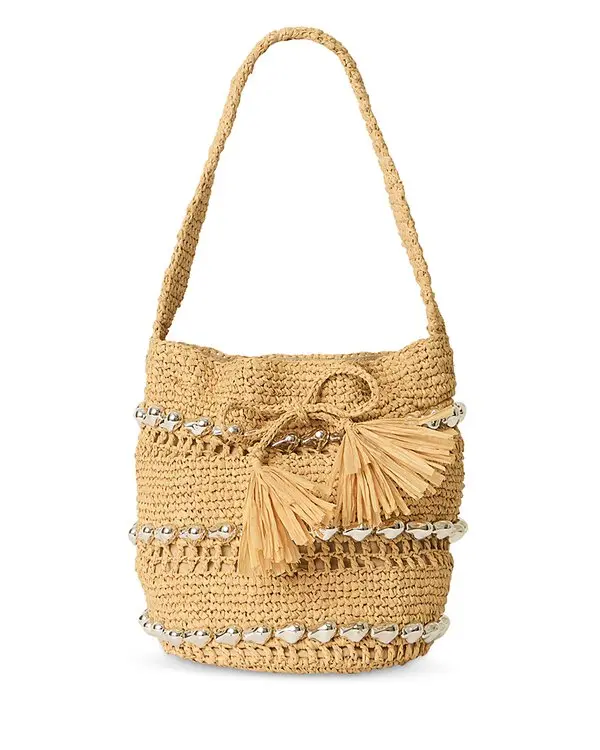 BTB LOS ANGELES Atlas Raffia Bucket Bag