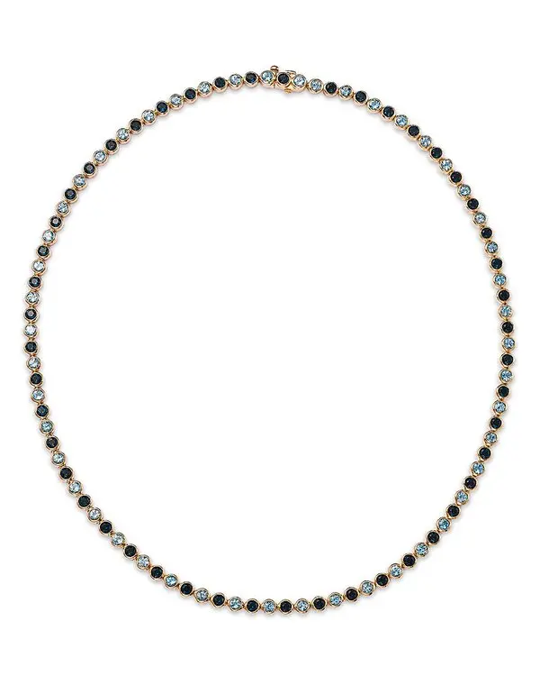 Bloomingdale'S London Blue Topaz And Blue Topaz Tennis Necklace - Blue/gold
