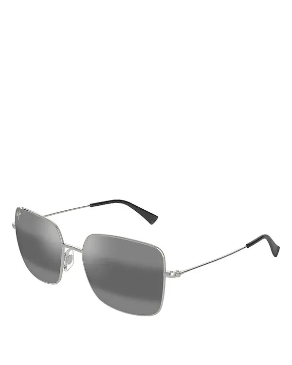 Maui Jim Lipine Square Sunglasses, 55mm - Silver