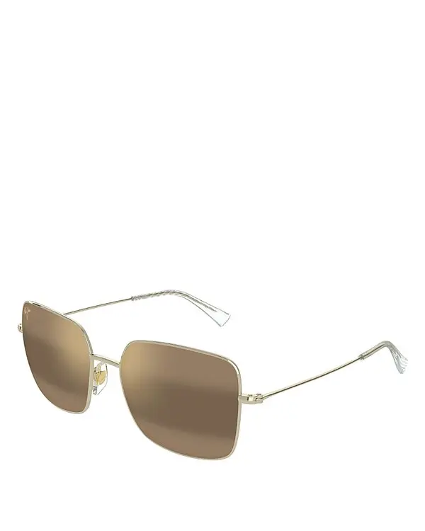 Maui Jim Lipine Square Sunglasses, 55mm - Gold