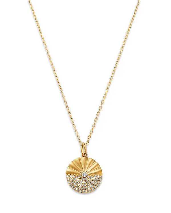 Bloomingdale'S Diamond Disc Pendant Necklace - Gold