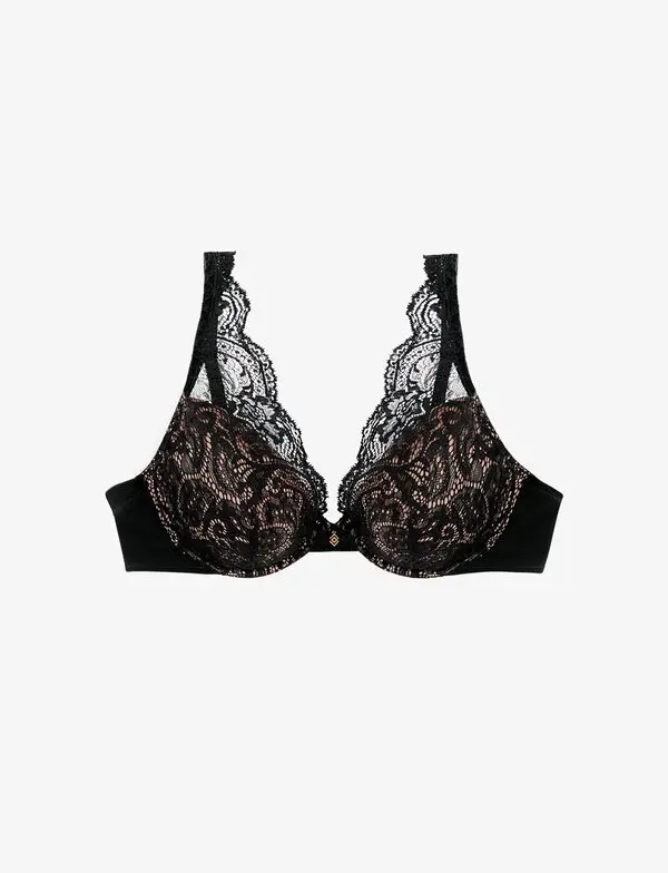 THIRDLOVE Lace Contour Plunge Bra - Black