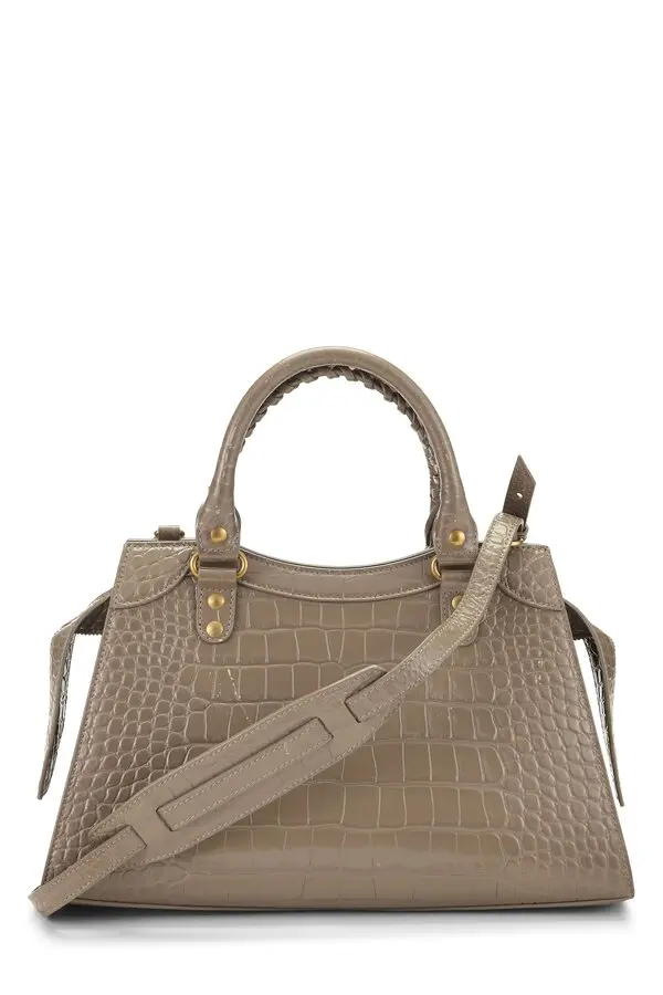 Balenciaga Embossed Neo Classic Shoulder Bag - Grey