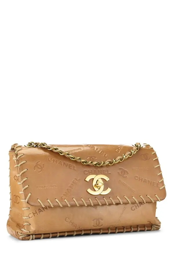 Chanel Debossed Calfskin Half Flap