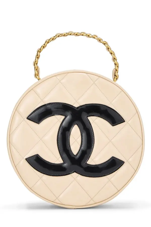 Chanel Patent Round 'cc' Handbag - Beige