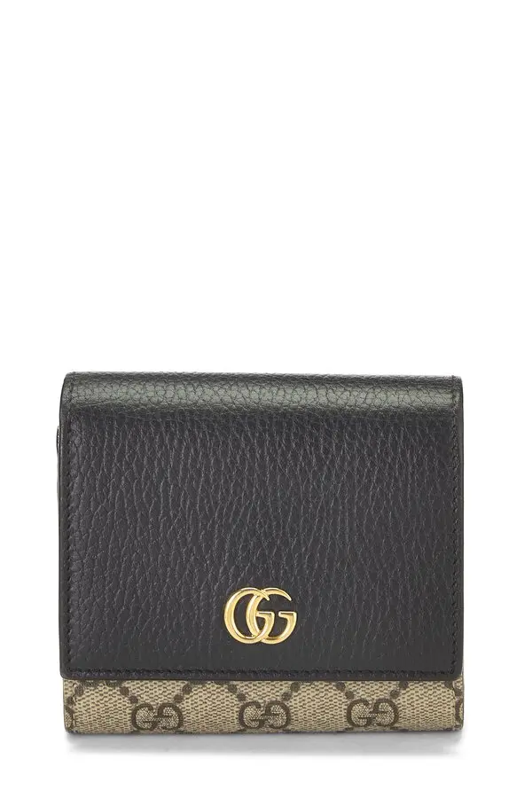 Gucci Original Gg Supreme Canvas Compact Wallet - Black