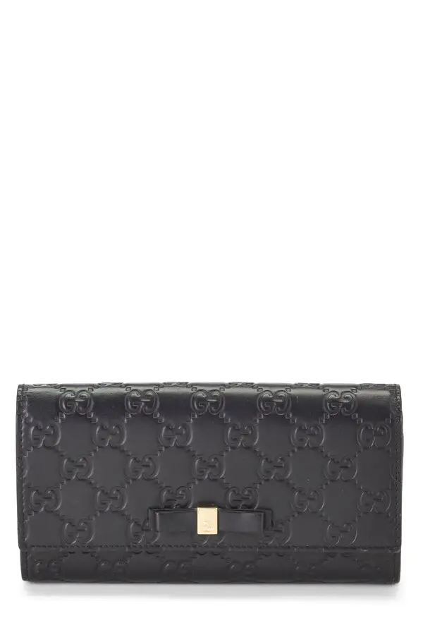 Gucci Ssima Continental Bow Wallet - Black