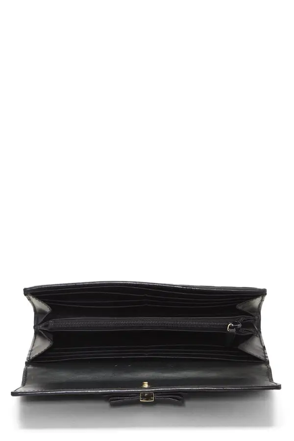 Gucci Ssima Continental Bow Wallet - Black