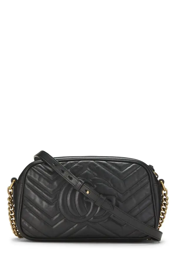 Gucci Gg Marmont Quilted Leather Crossbody Bag - Black