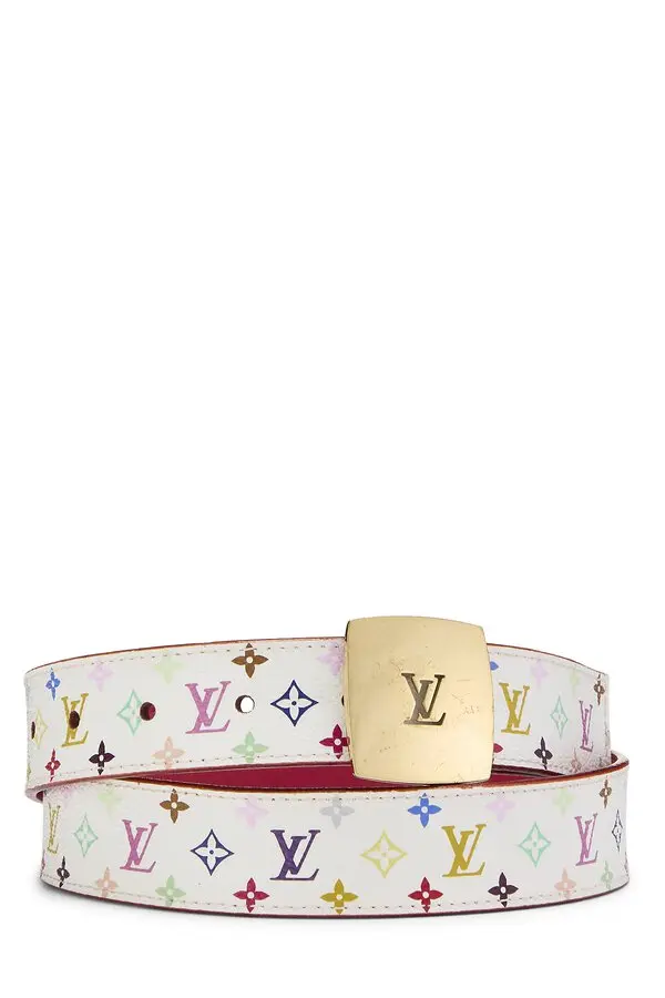 LOUIS VUITTON Takashi Murakami Monogram Multicolore Ceinture 85 - White