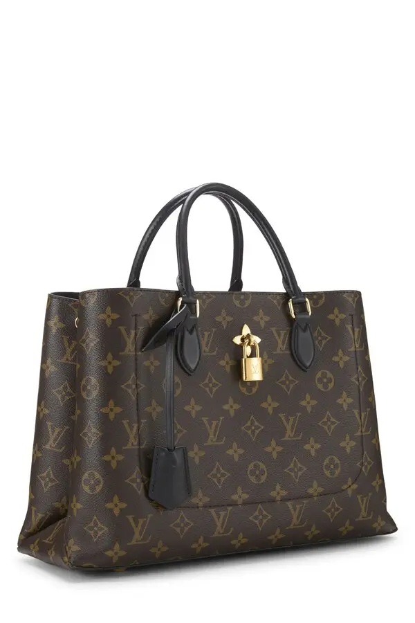 LOUIS VUITTON Monogram Canvas Flower Tote - Black