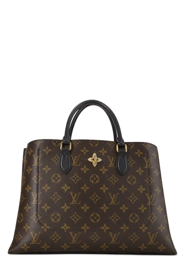 LOUIS VUITTON Monogram Canvas Flower Tote - Black