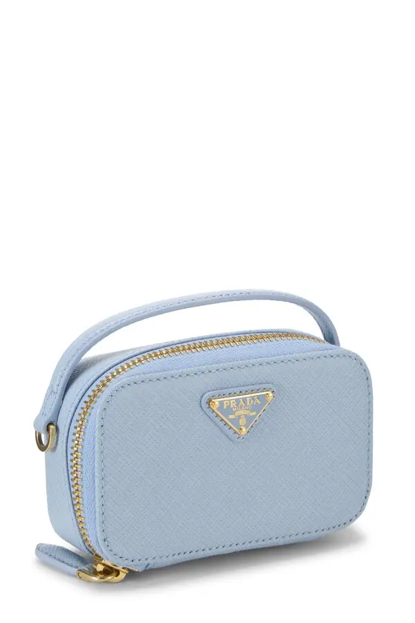 prada アクセサリーポーチ mv633 水色 Prada Saffiano Pouch - Blue - 10% Off | Editorialist