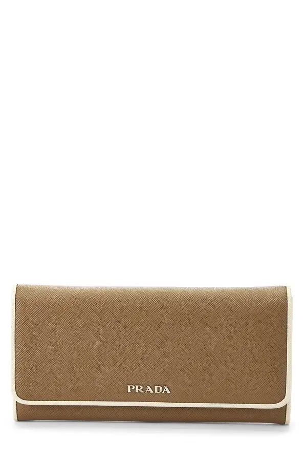 Prada Saffiano Continental Wallet - Brown