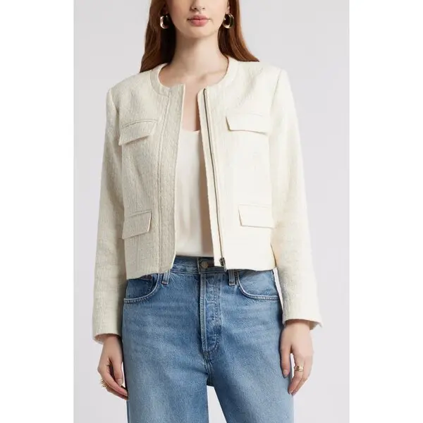 Nordstrom Collarless Jacket - Ivory